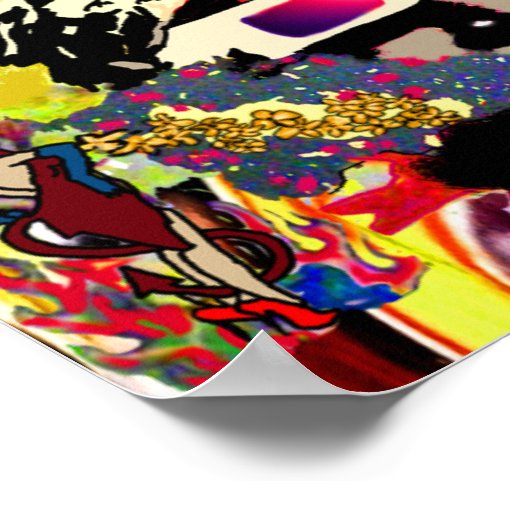 Graffiti wall collage poster | Zazzle