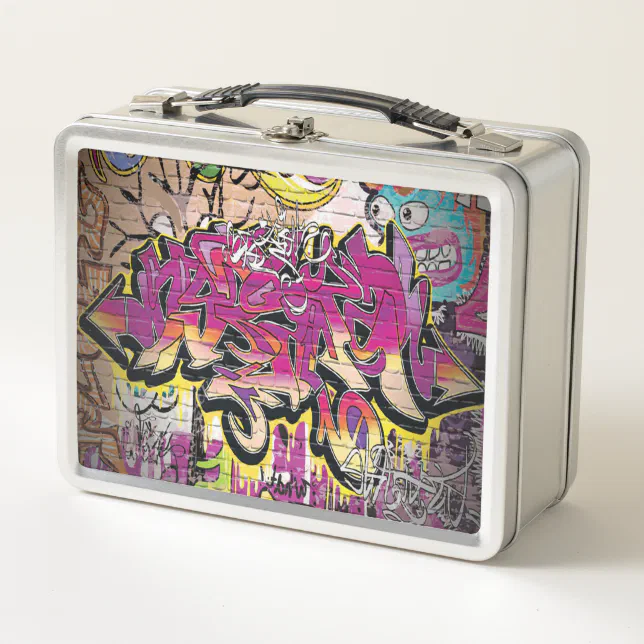 Graffiti word art retro fun lunch box | Zazzle