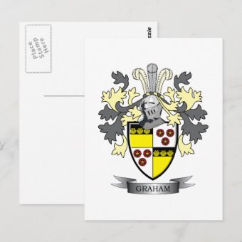 Graham Family Crest Coat of Arms Postcard | Zazzle