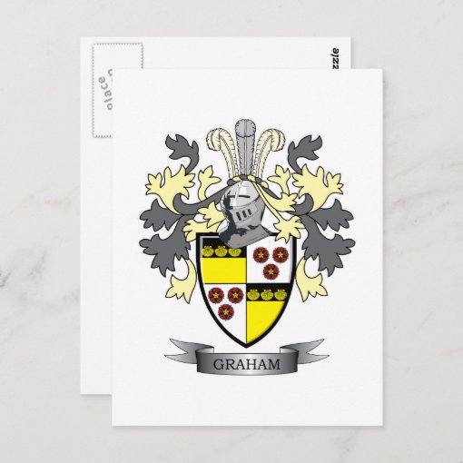 Graham Family Crest Coat of Arms Postcard | Zazzle