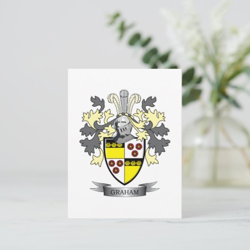 Graham Family Crest Coat of Arms Postcard | Zazzle