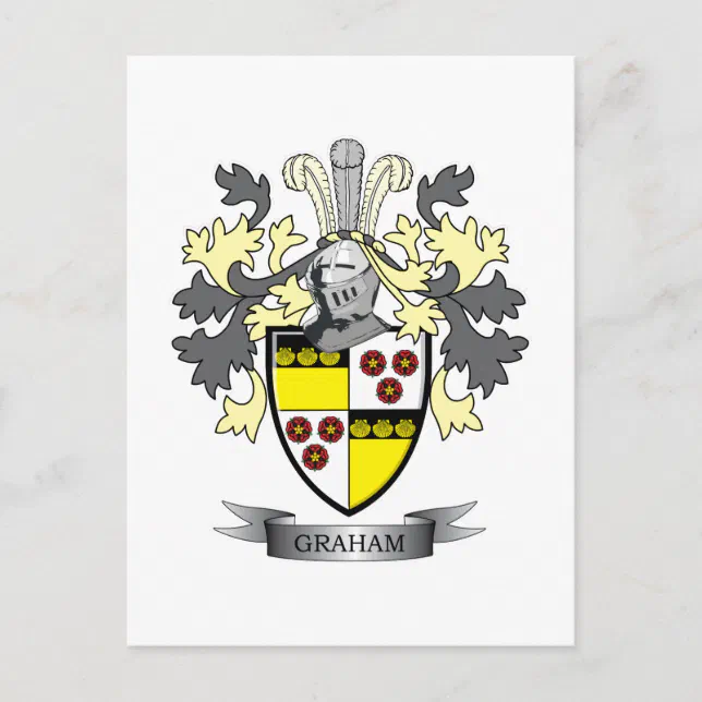 Graham Family Crest Coat of Arms Postcard | Zazzle