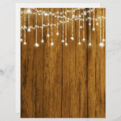 Grainy Wood & Fall String Lights Scrapbook Paper | Zazzle