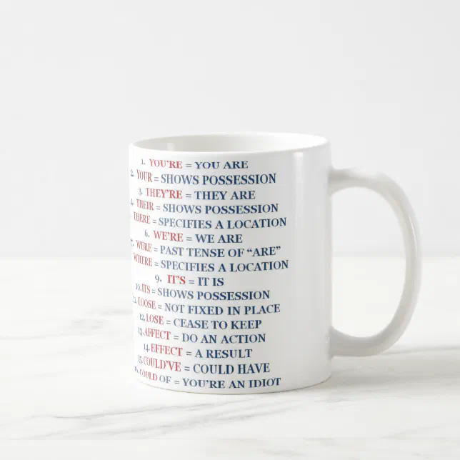 Grammar mug | Zazzle