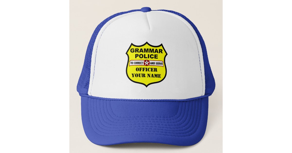 Grammar Police Customizable Hat | Zazzle