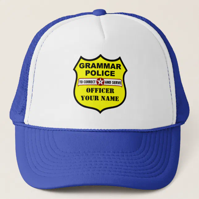 Grammar Police Customizable Hat | Zazzle
