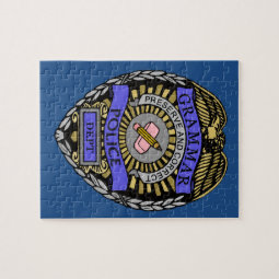 Grammar Police Dept Badge Pencil Eraser Jigsaw Puzzle | Zazzle