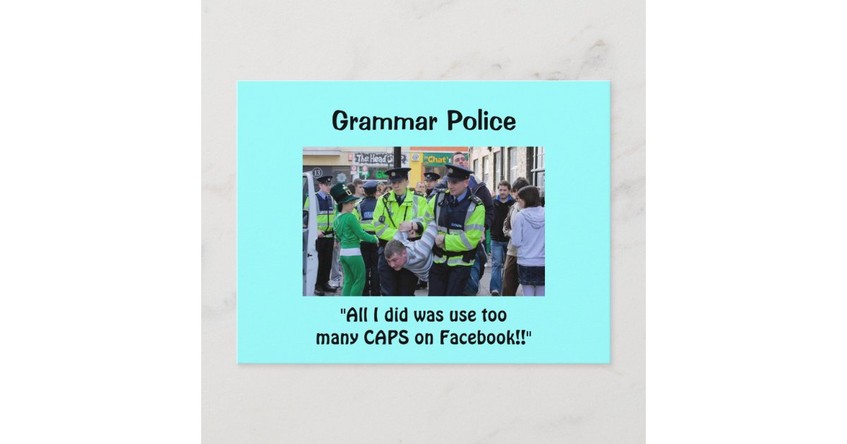 Grammar Police - Postcards | Zazzle