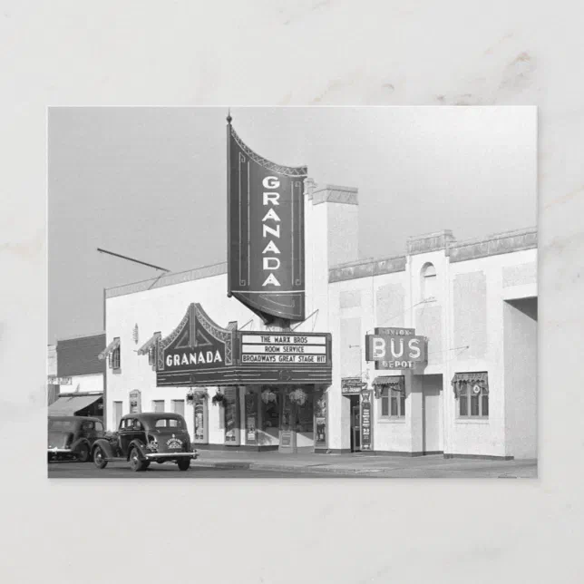 Granada Movie Theater, 1938 Postcard | Zazzle