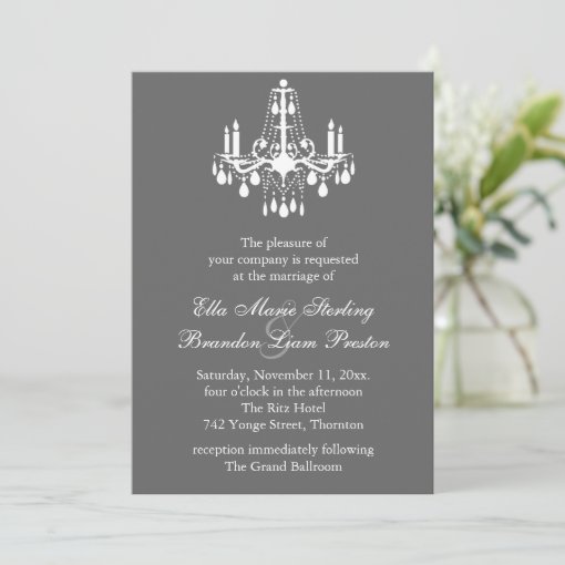 Grand Ballroom Wedding Invitation 2 (gray) | Zazzle