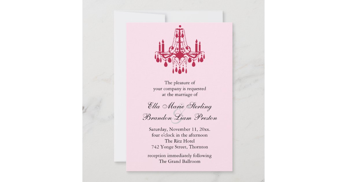 Grand Ballroom Wedding Invitation 2 (red) | Zazzle