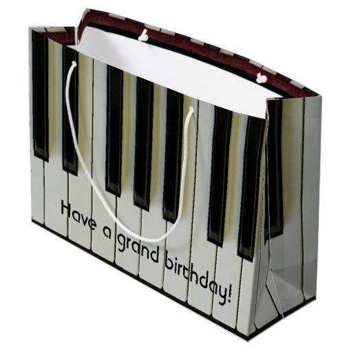 Grand Birthday Piano Keys Customizable Message Large Gift Bag | Zazzle