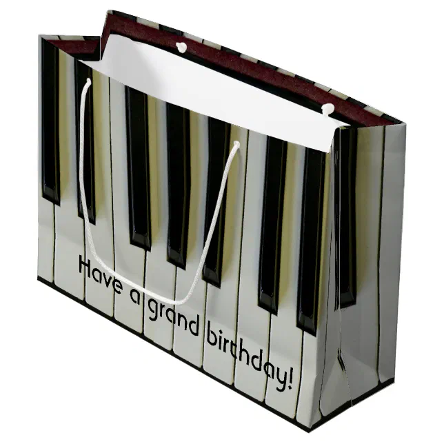 Grand Birthday Piano Keys Customizable Message Large Gift Bag | Zazzle