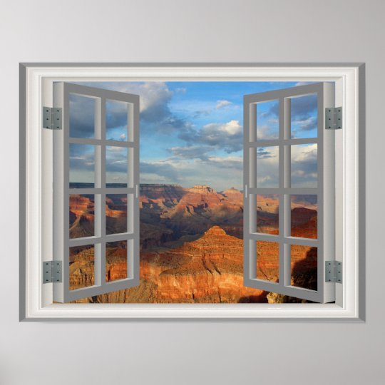 Grand Canyon Fake Faux Window View USA Poster | Zazzle.com