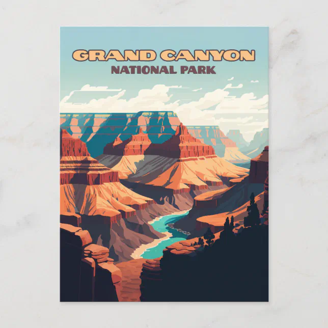 Grand Canyon National Park Arizona Retro Postcard | Zazzle