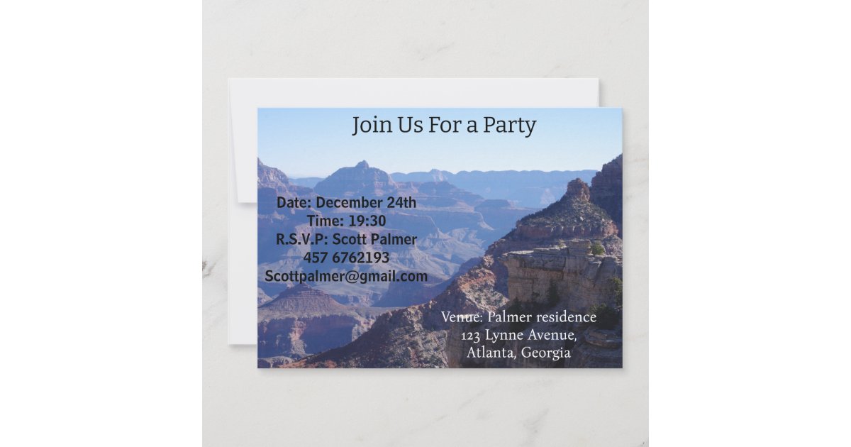 Grand Canyon National Park, South Rim Invitation | Zazzle