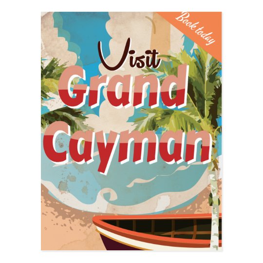 Grand Cayman Vintage Travel Poster Postcard | Zazzle.com