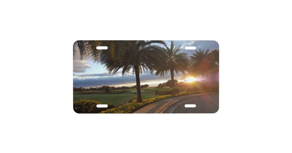 Grand Cypress Sunset License Plate | Zazzle