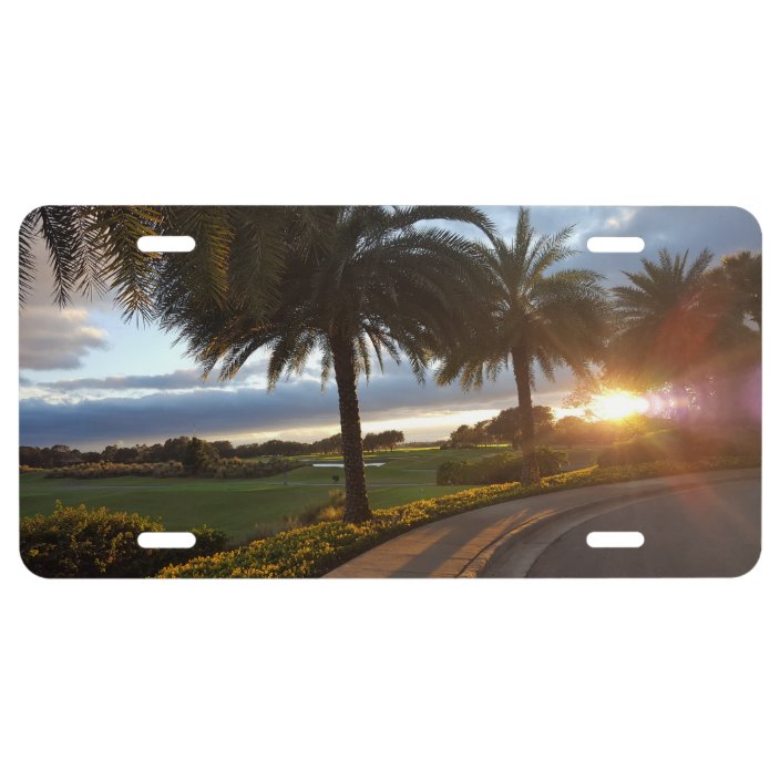 Grand Cypress Sunset License Plate | Zazzle.com