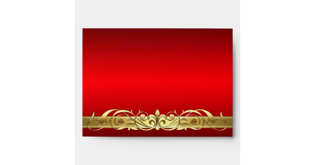 Grand Duchess Red Gold Scroll Envelope | Zazzle