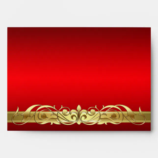 Grand Duchess Red Gold Scroll Envelope | Zazzle