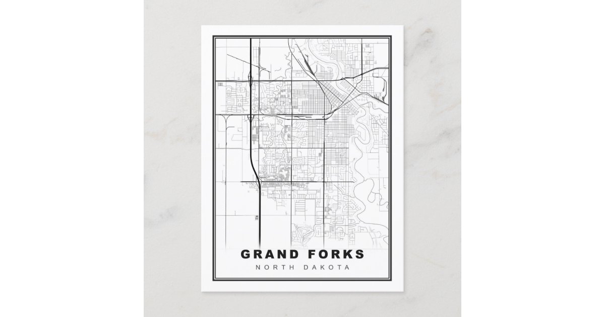 Grand Forks Map Postcard | Zazzle