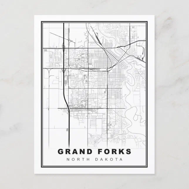 Grand Forks Map Postcard | Zazzle