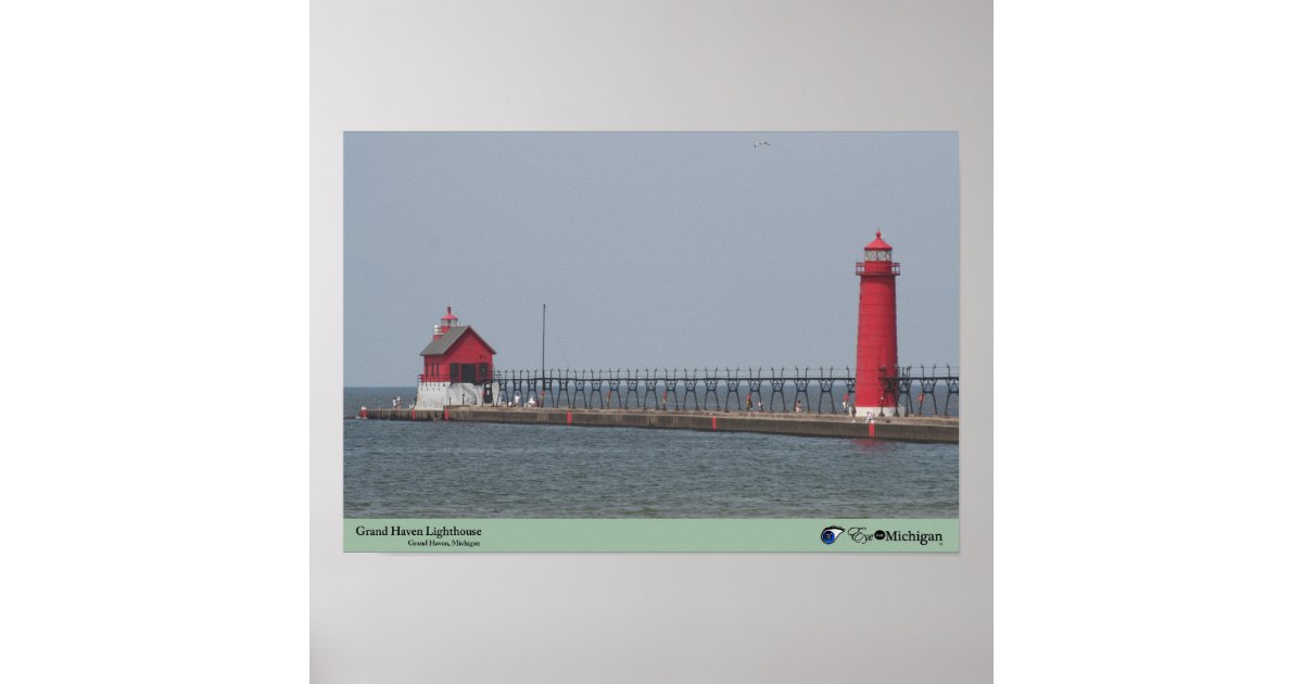 Grand Haven Lighthouse - Michigan Poster | Zazzle