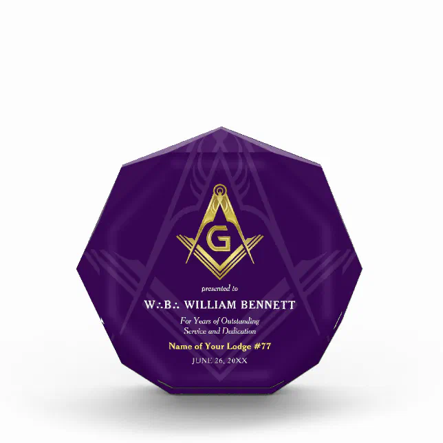 Grand Lodge Masonic Awards | Freemason 3 Dots Photo Block | Zazzle