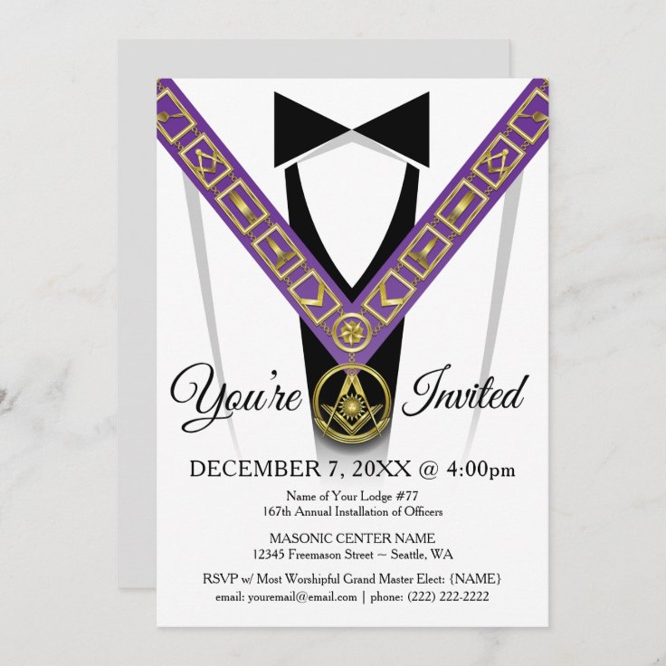 Grand Lodge Masonic Invitations | Freemason | Zazzle