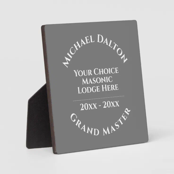 Grand Master Masonic Plaque | Zazzle