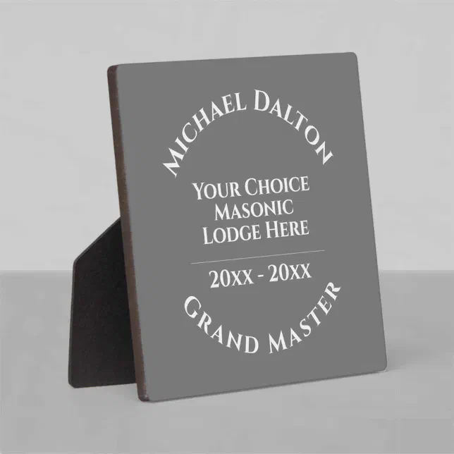 Grand Master Masonic Plaque | Zazzle