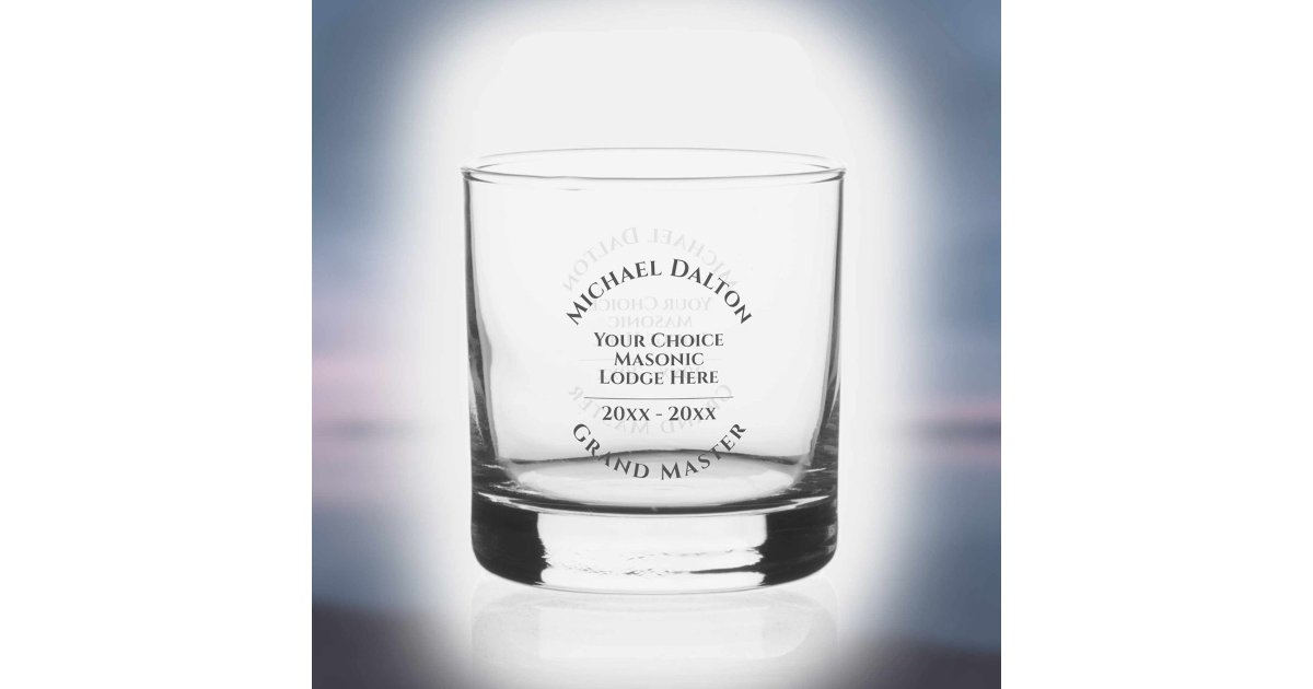Grand Master Masonic Whiskey Glass | Zazzle