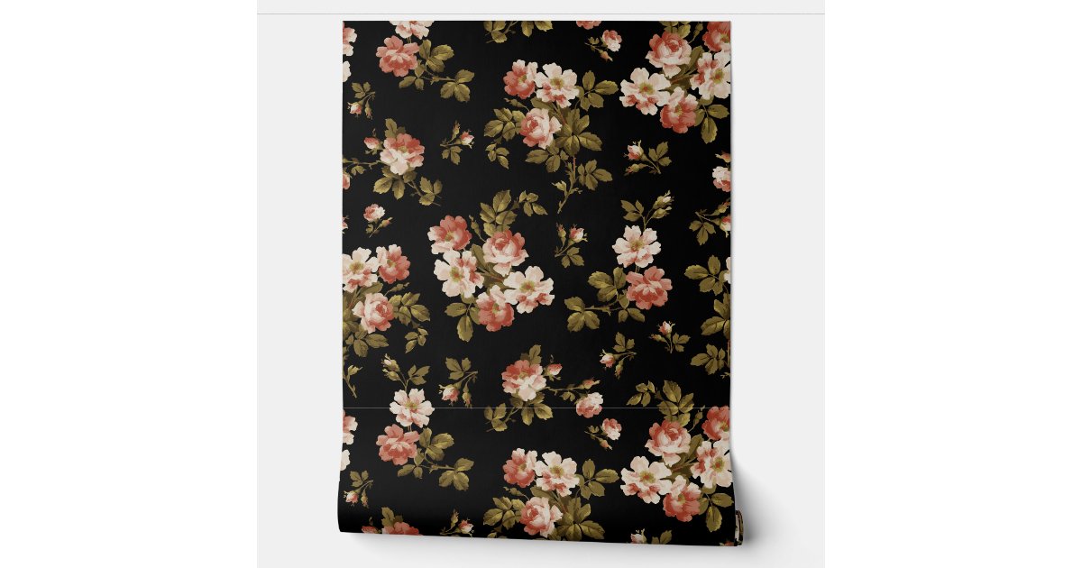 Grand Millennial Botanical Roses Summer Garden 1 Wallpaper | Zazzle