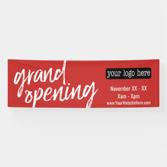 Grand Opening Advertisement - Add Logo and Details Banner | Zazzle.com