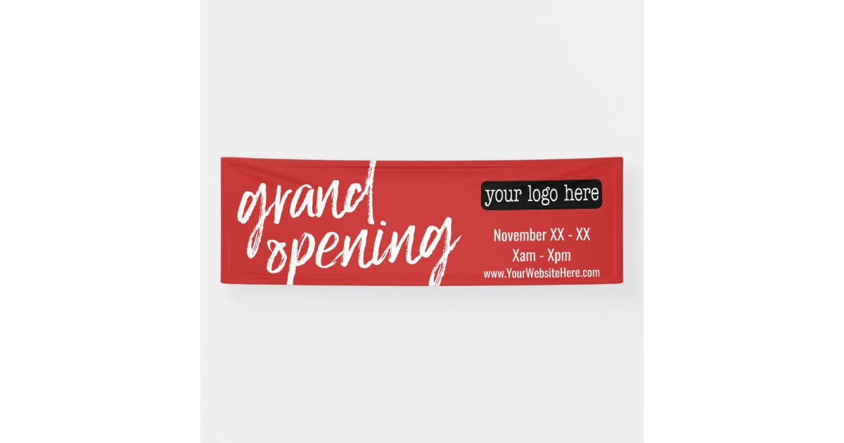 Grand Opening Advertisement - Add Logo and Details Banner | Zazzle.com