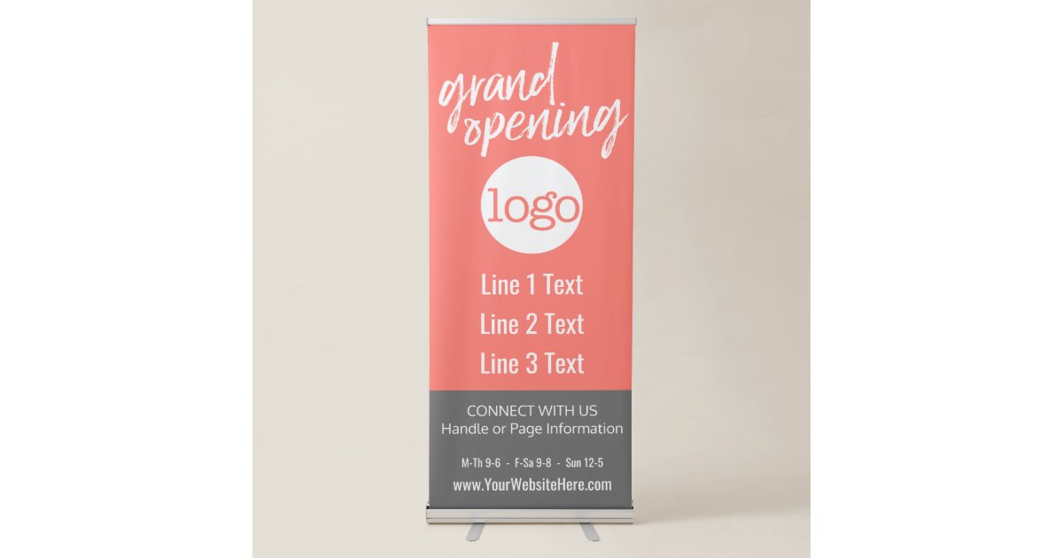 Grand Opening Advertisement - Add Logo and Details Retractable Banner ...