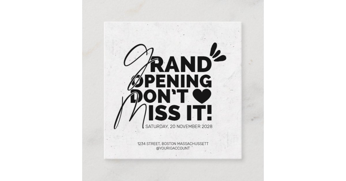 Grand Opening announcement flyer card | Zazzle