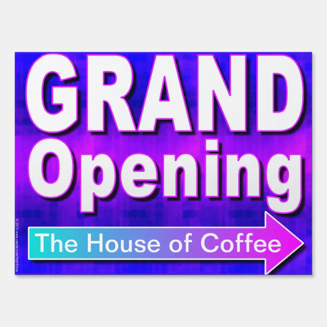 Grand Opening Arrow Retail Business Sign | Zazzle