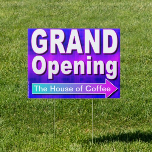Grand Opening Arrow Retail Business Sign | Zazzle