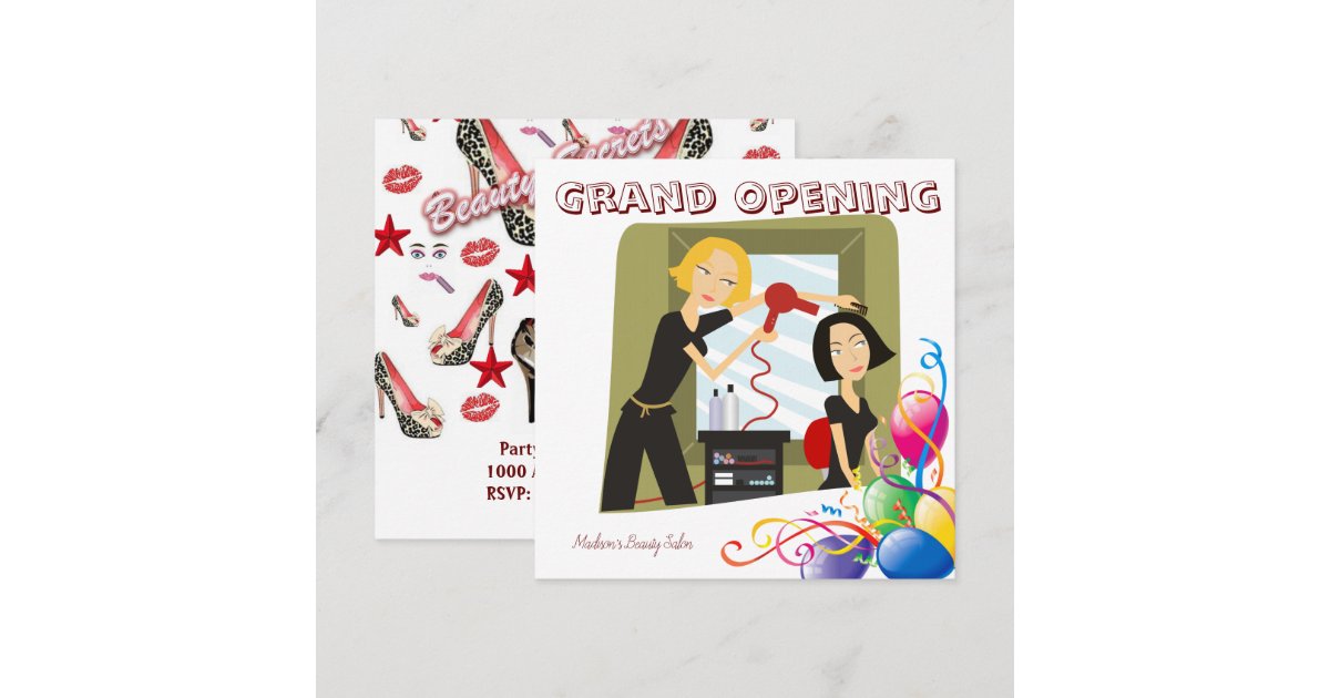 Grand Opening Beauty Salon Card Invitation | Zazzle