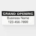 Grand Opening Black and White Business Name Phone Banner | Zazzle