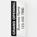 Grand Opening Black and White Business Name Phone Banner | Zazzle