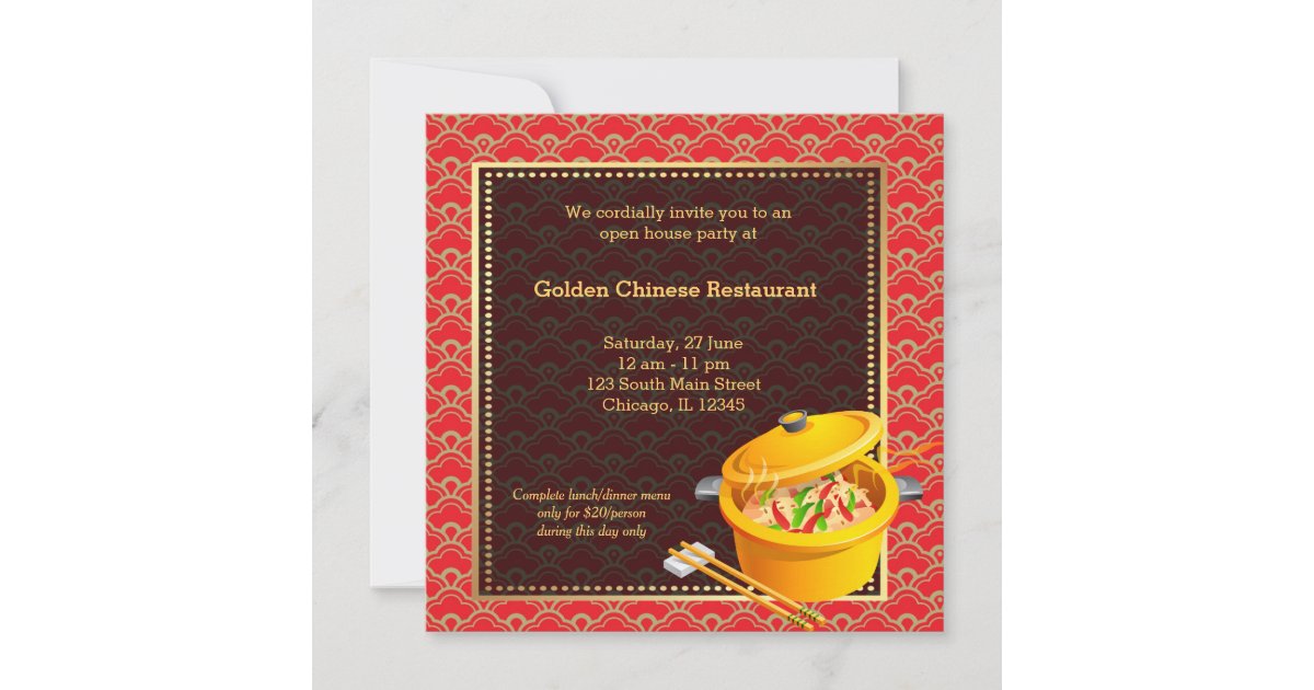 Grand Opening Chinese Restaurant Invitation | Zazzle
