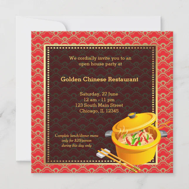 Grand Opening Chinese Restaurant Invitation | Zazzle