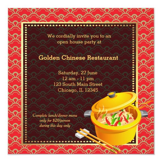Grand Opening Chinese Restaurant Invitation | Zazzle.com