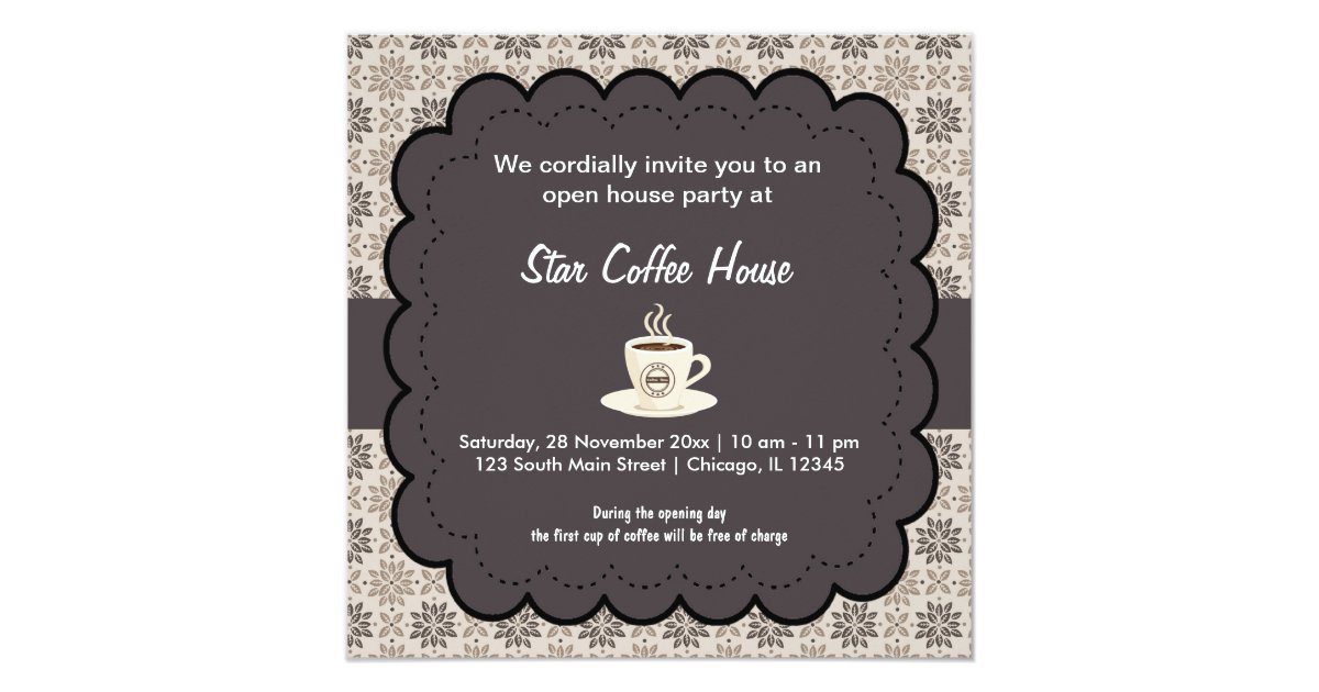 Grand Opening Coffee House Invitation | Zazzle.com