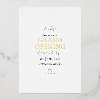 Grand Opening Elegant Business Launch Event Foil Invitation | Zazzle
