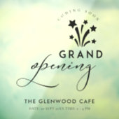 Grand Opening Firework Star Black Coming Soon Window Cling | Zazzle