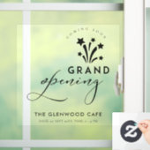 Grand Opening Firework Star Black Coming Soon Window Cling | Zazzle